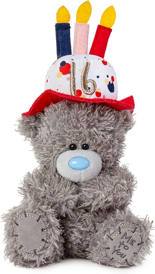 Me To You Bear with Cake Hat 16th Birthday Plush Collect Cards