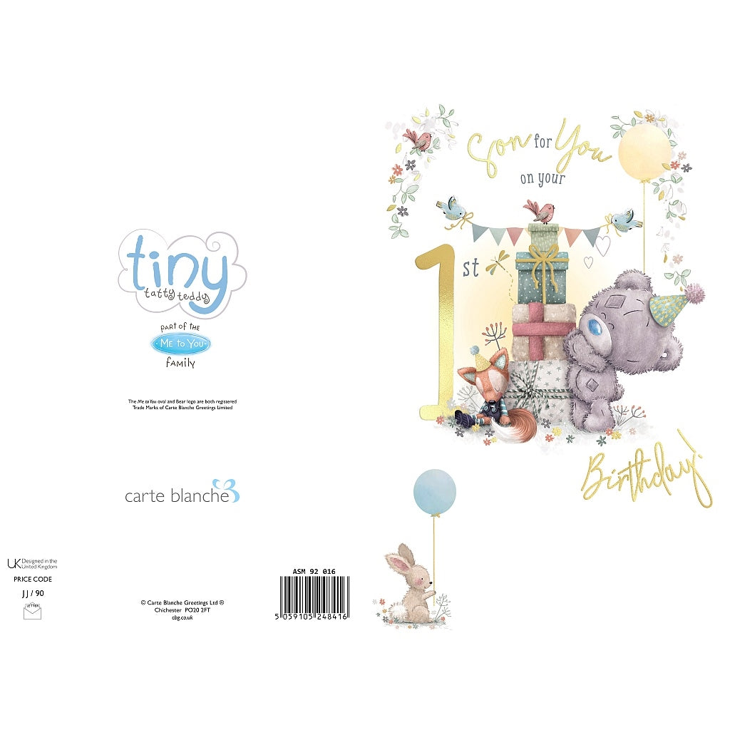 For Son Tiny Tatty And Pile of Gifts Design 1st Birthday Card – Collect ...