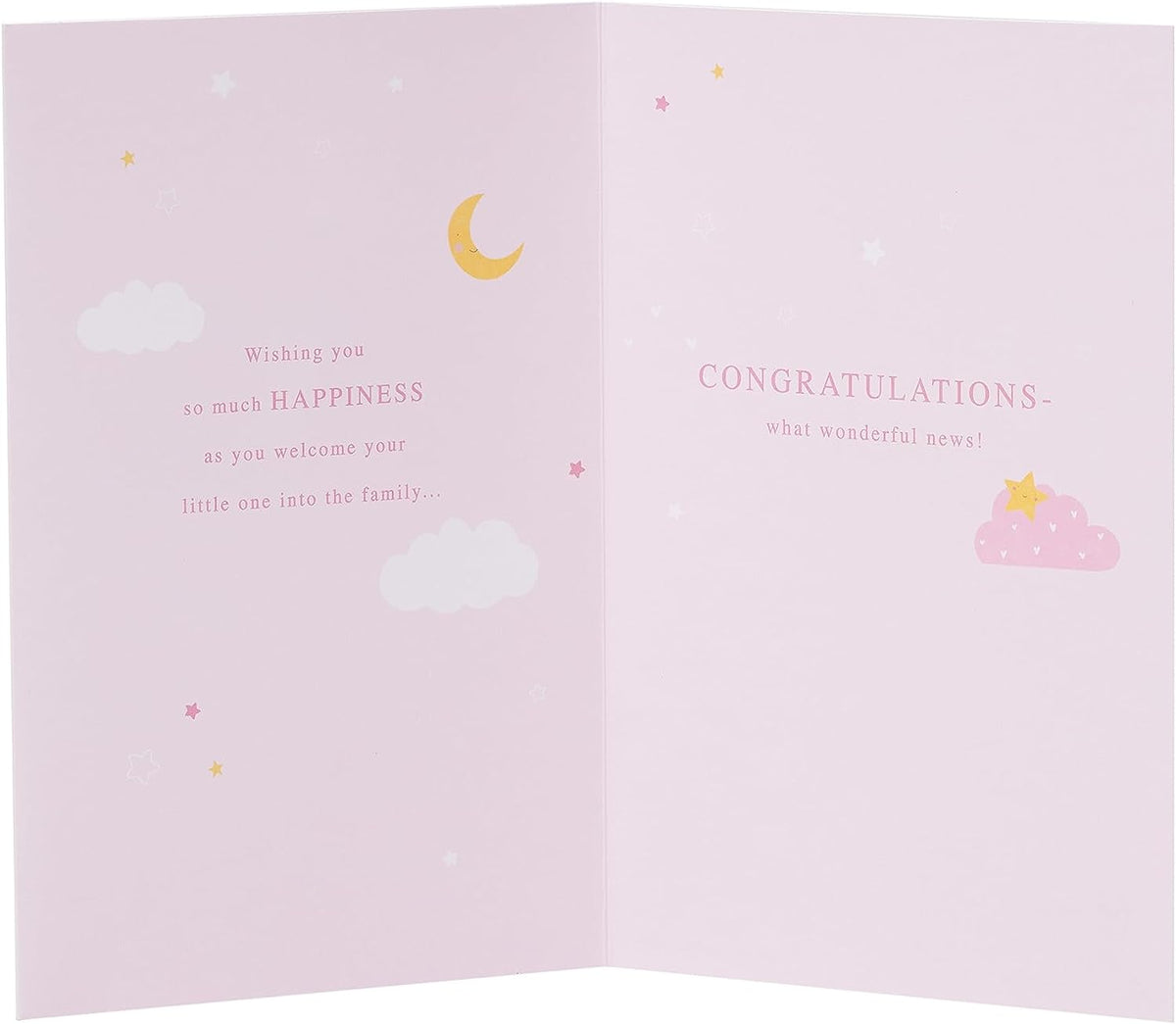 Pink Cloud Design New Baby Girl Congratulations Card – Collect Cards