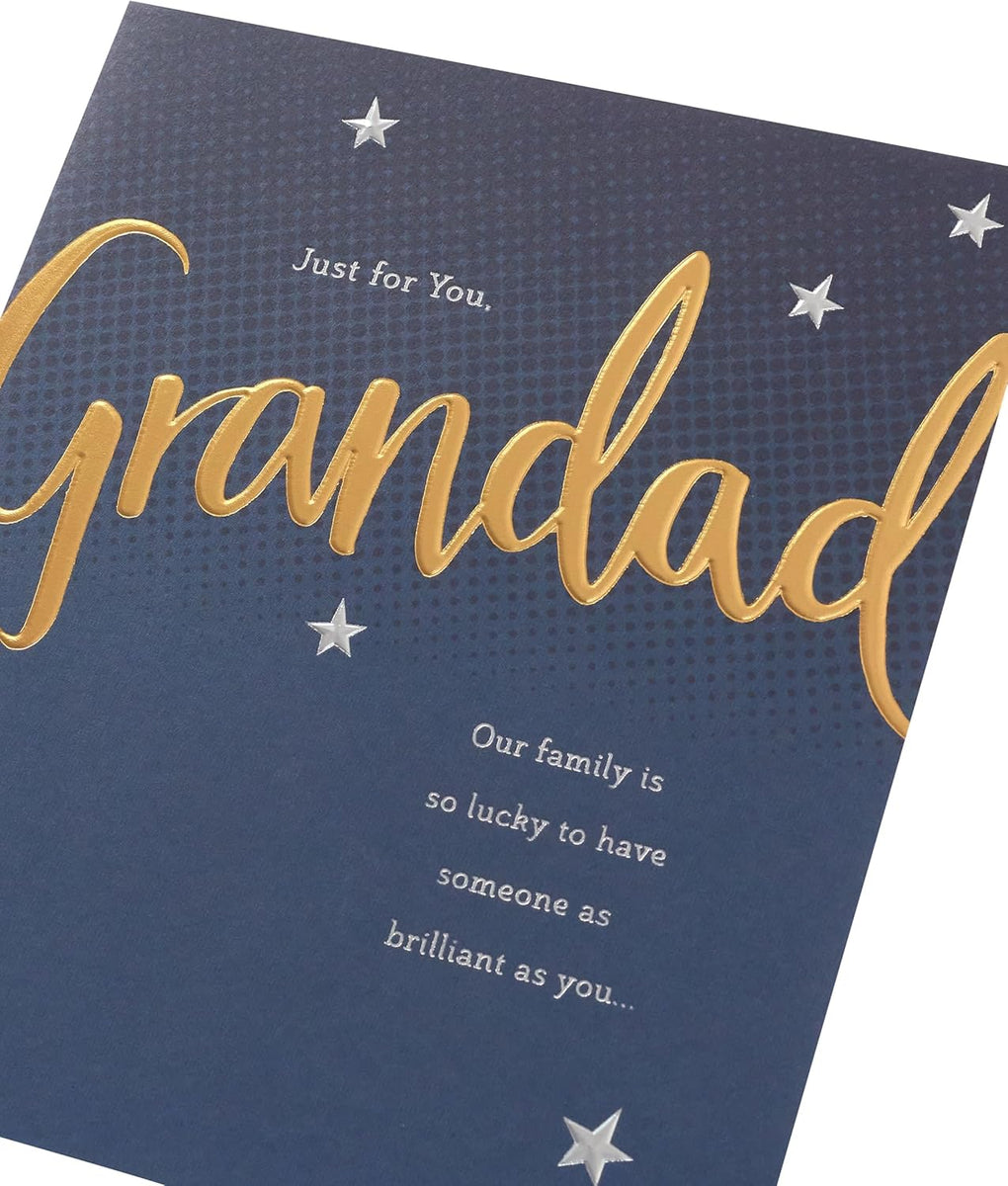 Gold Lettering With Stars Design Grandad Birthday Card – Collect Cards