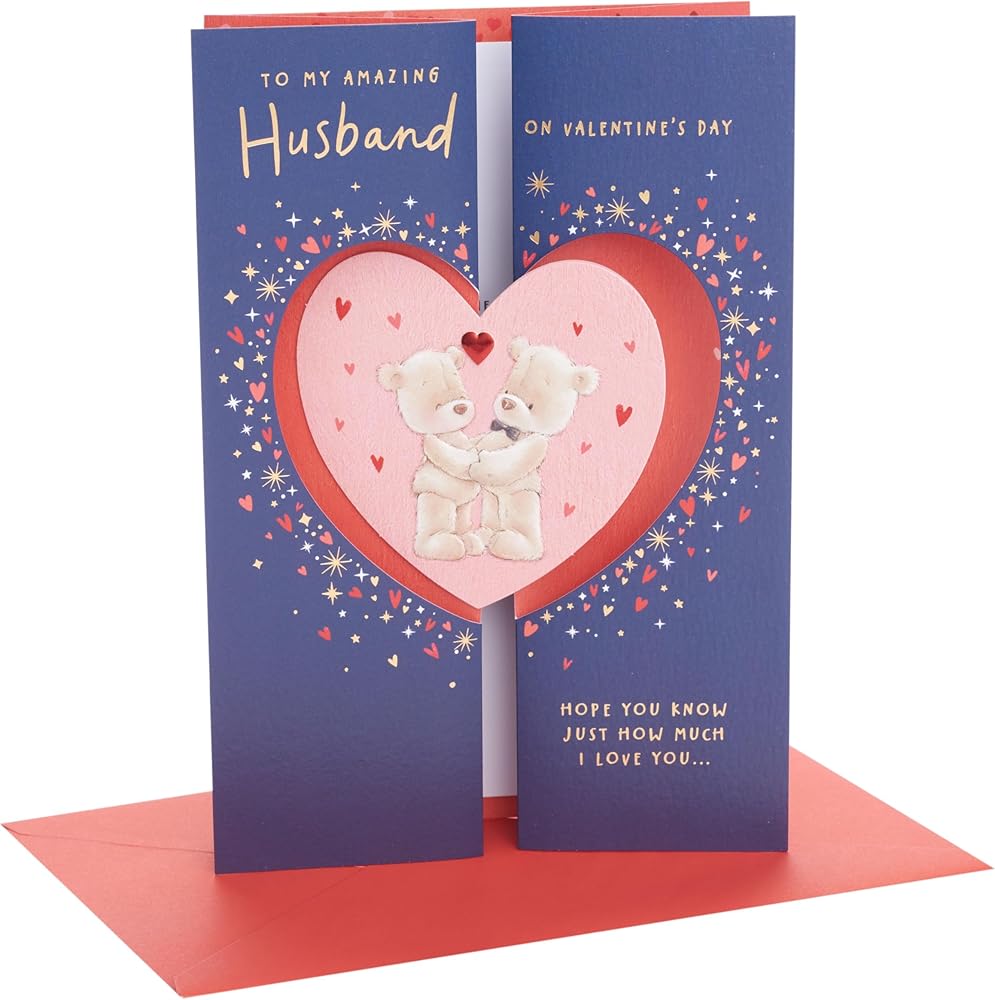 Bears Inside Heart Design Husband Valentine's Day Card – Collect Cards
