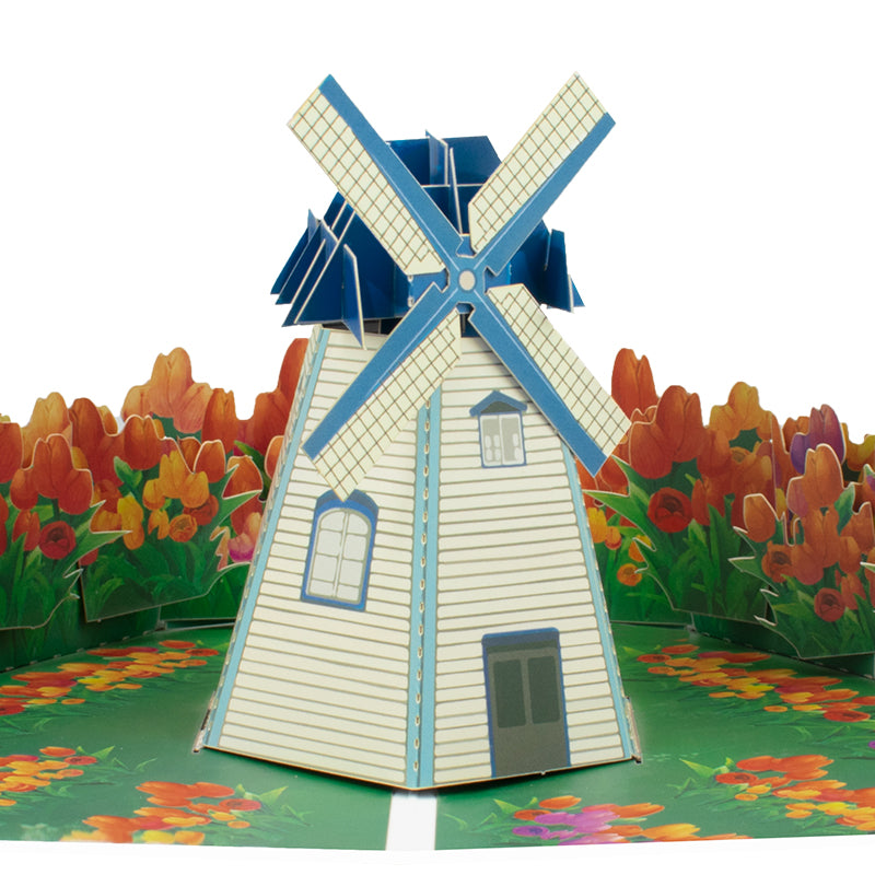 Tulip Breeze 3D Windmill 3D Pop Up Greeting Card – Collect Cards