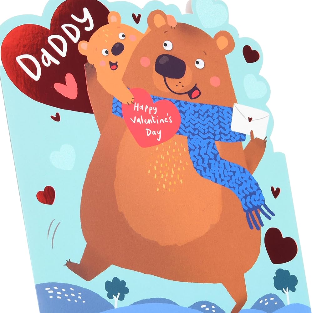 Cute Bears Design Daddy Valentine's Day Card – Collect Cards