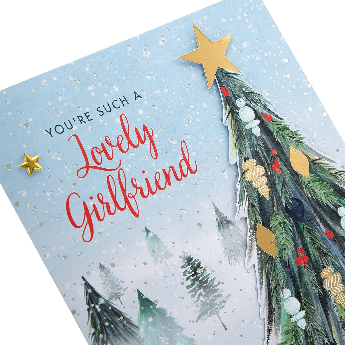 Classic Winter Scene with Tree Design Girlfriend Boxed Christmas Card ...