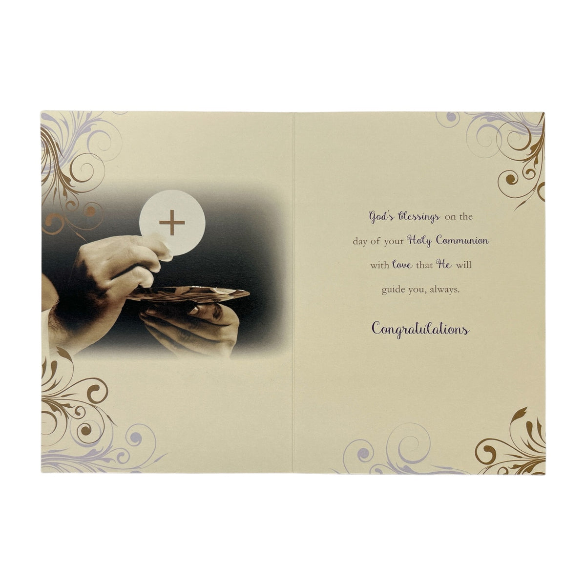 First Holy Communion Traditional Cross Design Religious Congratulation ...