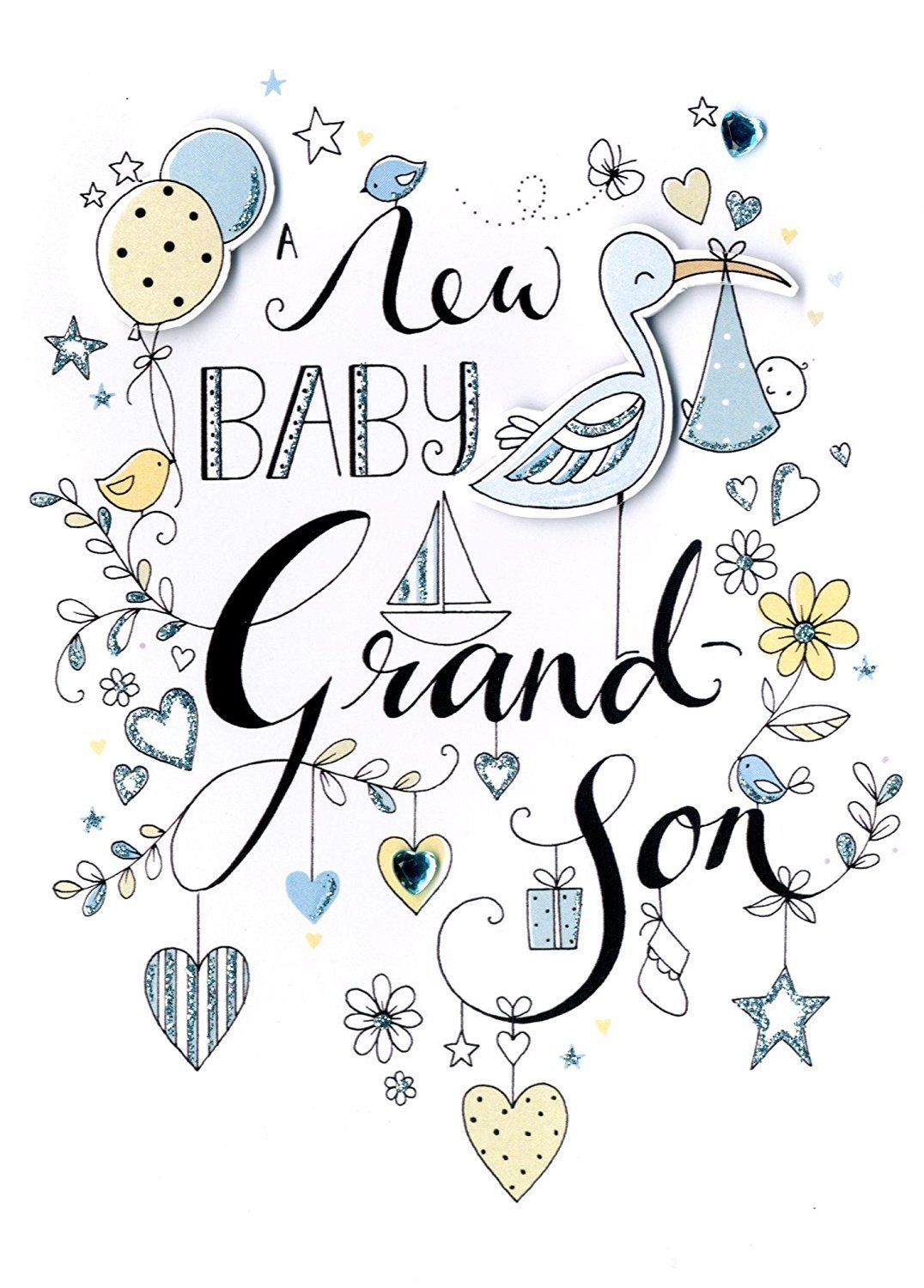 New Grandson All The Snuggles New Baby Grandson Card Greeting Cards