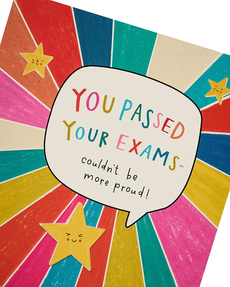 Rainbow Design Exams Pass Congratulations Card – Collect Cards