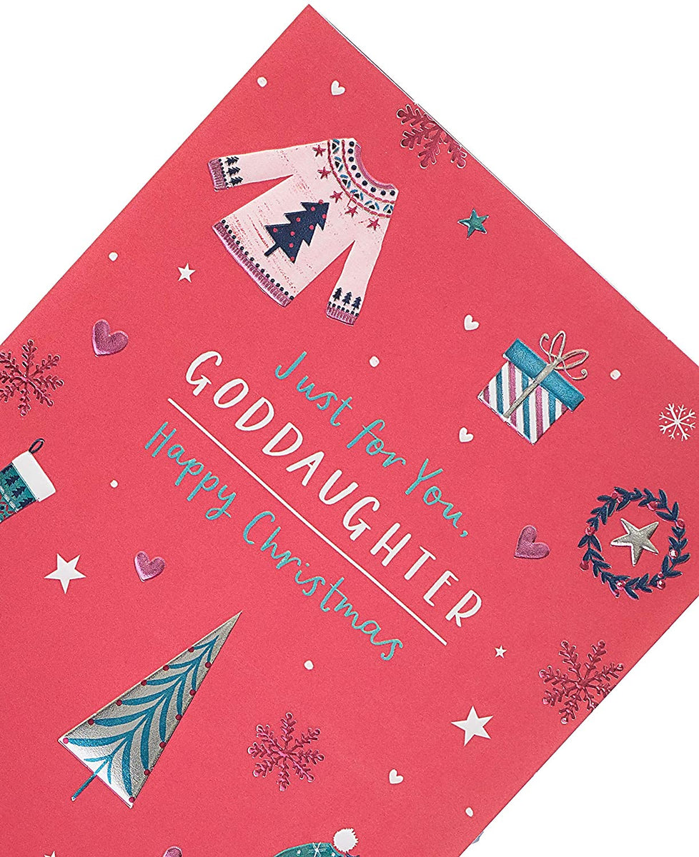 Christmas Card for Goddaughter Cute Christmas Jumper Design – Collect Cards