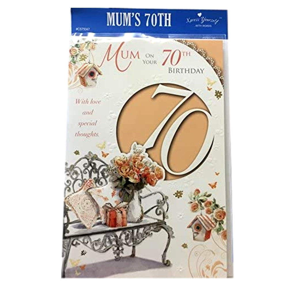 Mum On Your 70th Birthday Flower Pot Design Celebrity Style Card ...